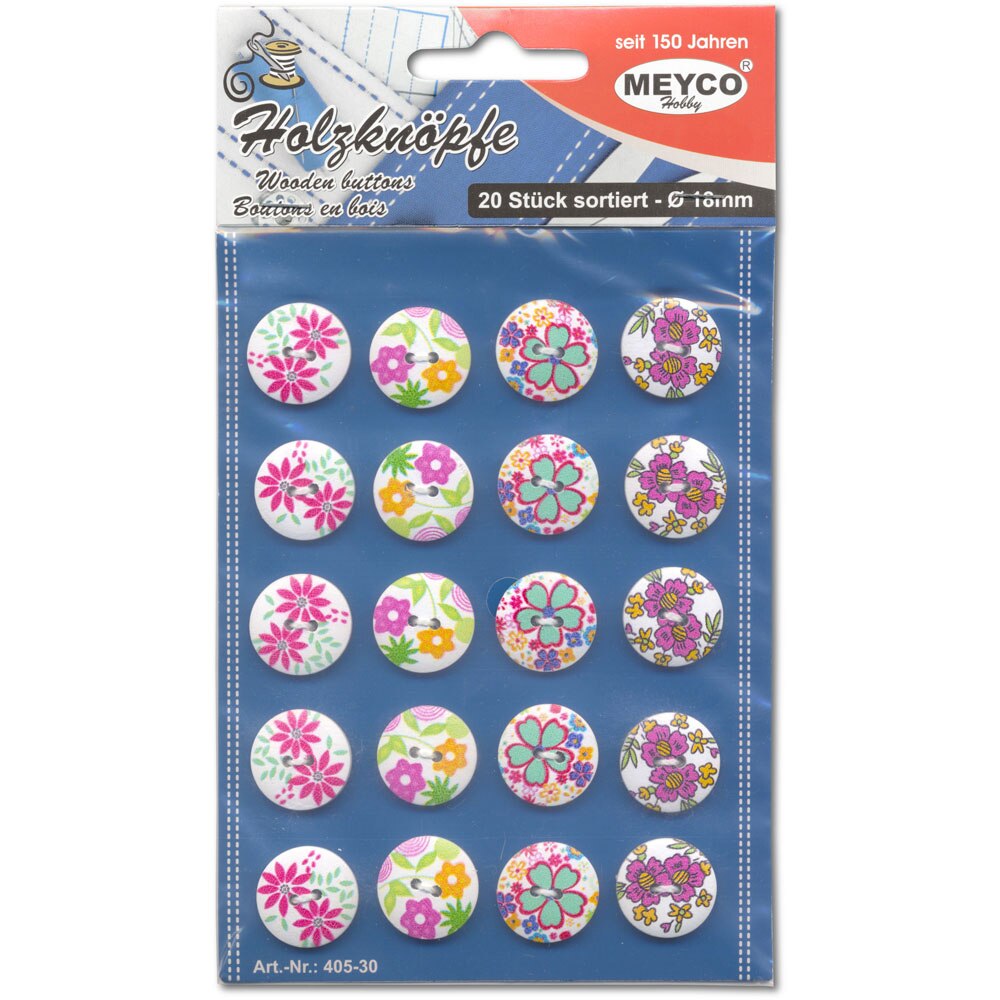 Set nasturi colorati, 20 bucati, motive florale - eMAG.ro