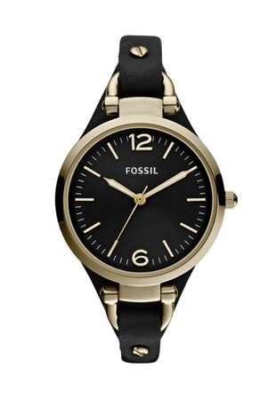 Fossil Ceas negru cu auriu cu o curea ingusta Georgia - eMAG.ro