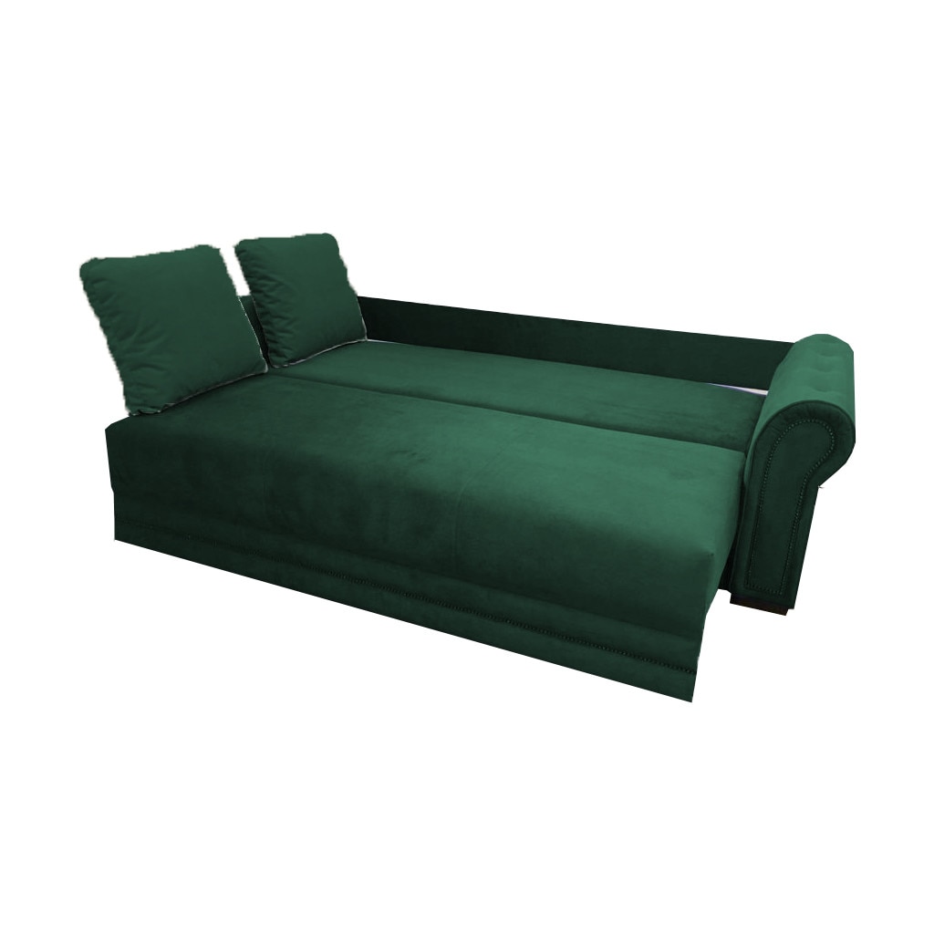 Canapea extensibila Alexia, MobAmbient, Verde inchis, material textil ...