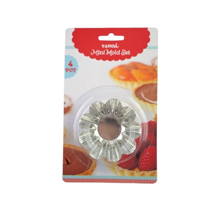 Set 4 forme prajituri mini din metal, model rotund 1 - eMAG.ro