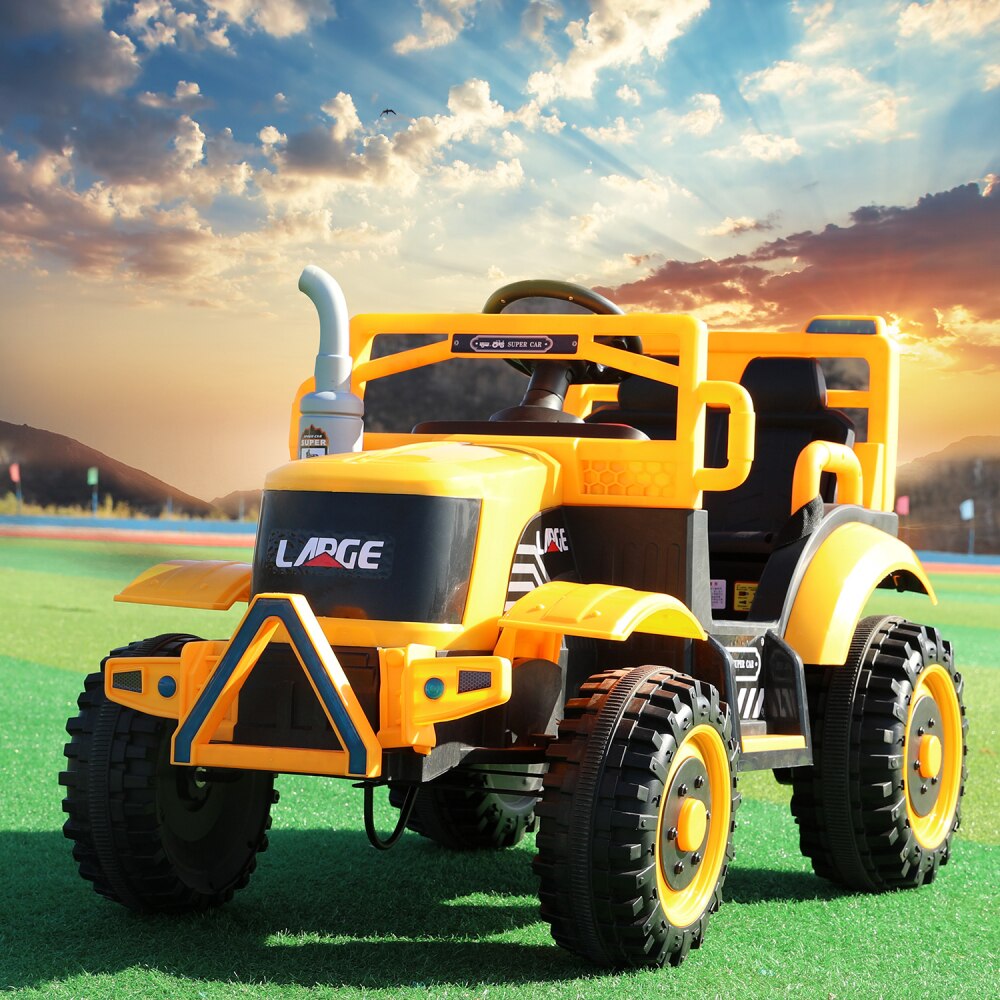 Tractor electric cu remorca si telecomanda Nichiduta Country Yellow ...
