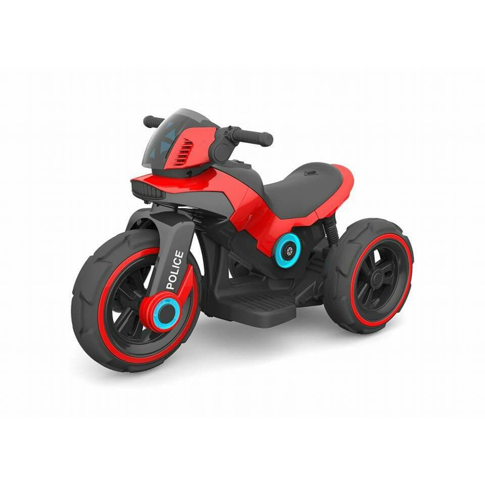 Motocicleta electrica copii, model Police, rosu, 12v, +2 ani - eMAG.ro