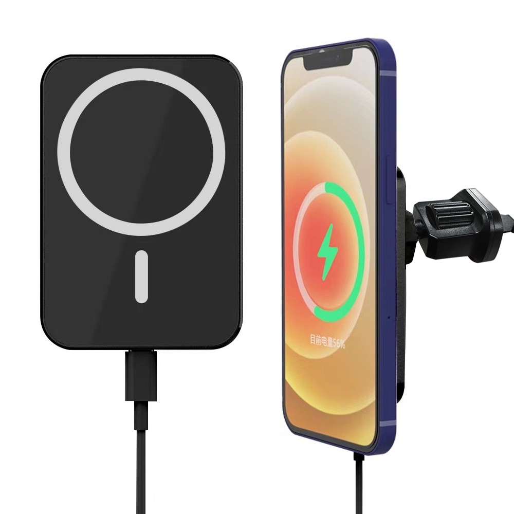 Suport auto cu incarcare wireless tehnologie MagSafe 15w dedicat iPhone ...