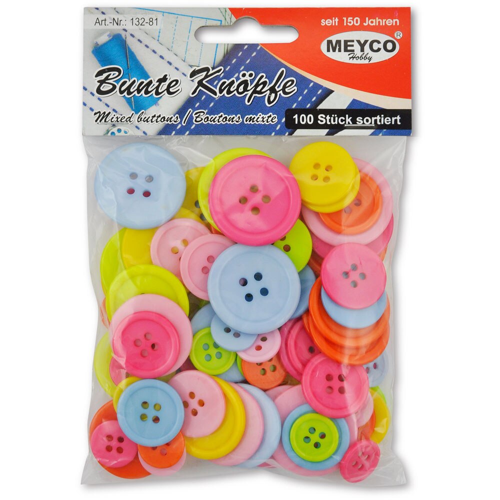 Set nasturi colorati, 100 buc, diferite dimensiuni - eMAG.ro