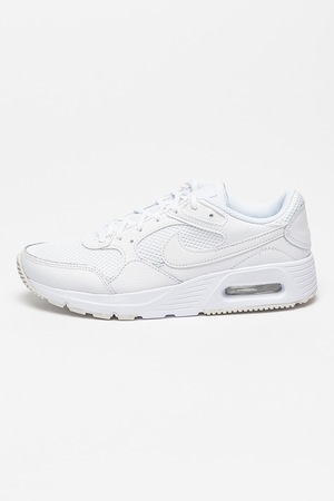 Nike, Pantofi sport cu insertii din piele intoarsa Air Max SC, Alb ...