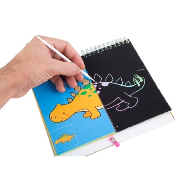 Caiet cu desene Imaginarium Scratch Sketchbook Dino pentru a razui si ...