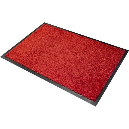 Covoras intrare Wash & Clean, Nylon, Rosu/Negru, 90 x 60 cm - eMAG.ro