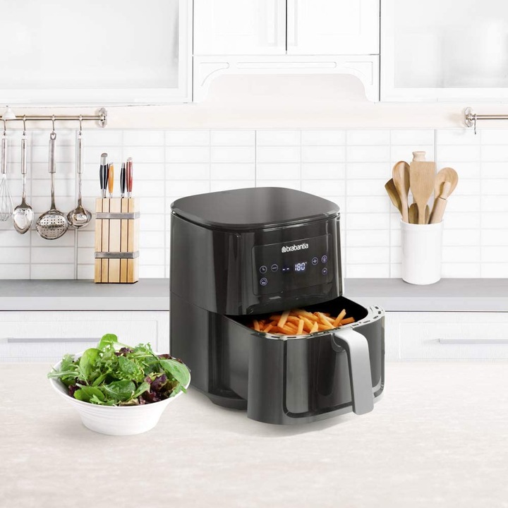 Здравословен фритюрник с горещ въздух Brabantia Airfryer, Капацитет 5.5 ...