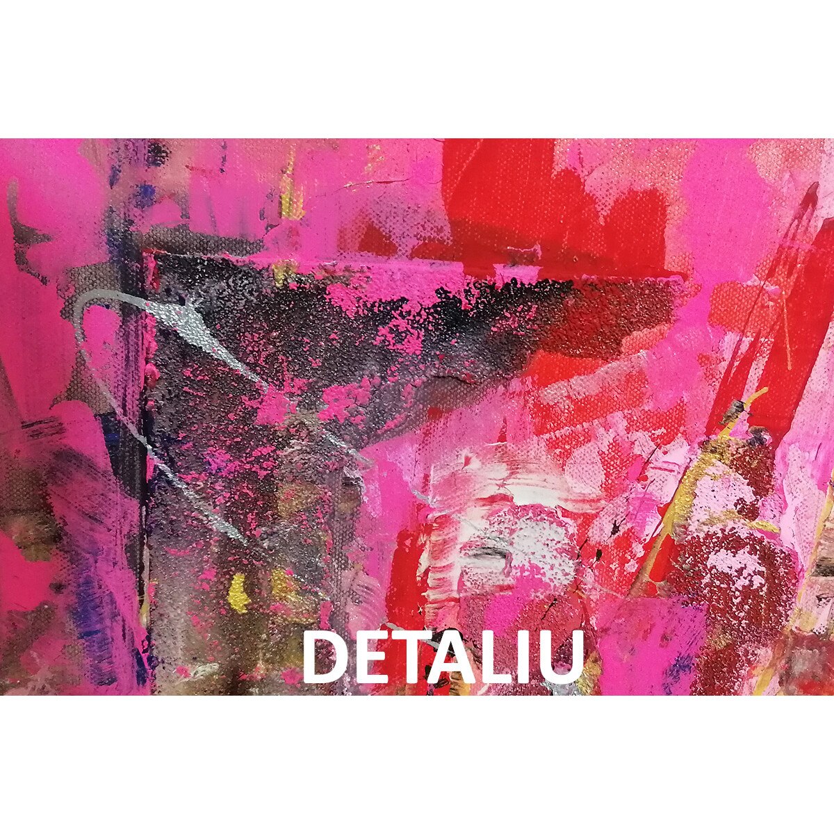 Set 3 tablouri moderne "Joc roz", 40 x 120cm, pictat manual de DBS ...