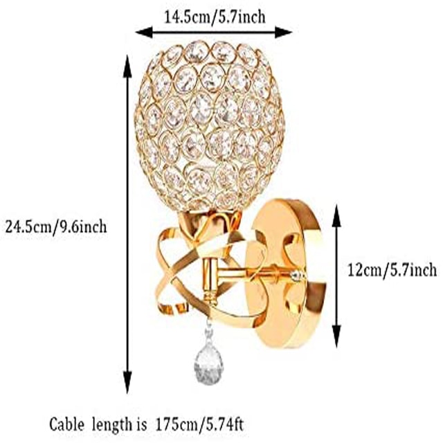 Aplica cristal 605FGD, E27, schelet Auriu, abajur Auriu transparent ...