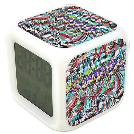 Ceas desteptator cu lumina schimbatoare Graffiti 178, multicilor ...