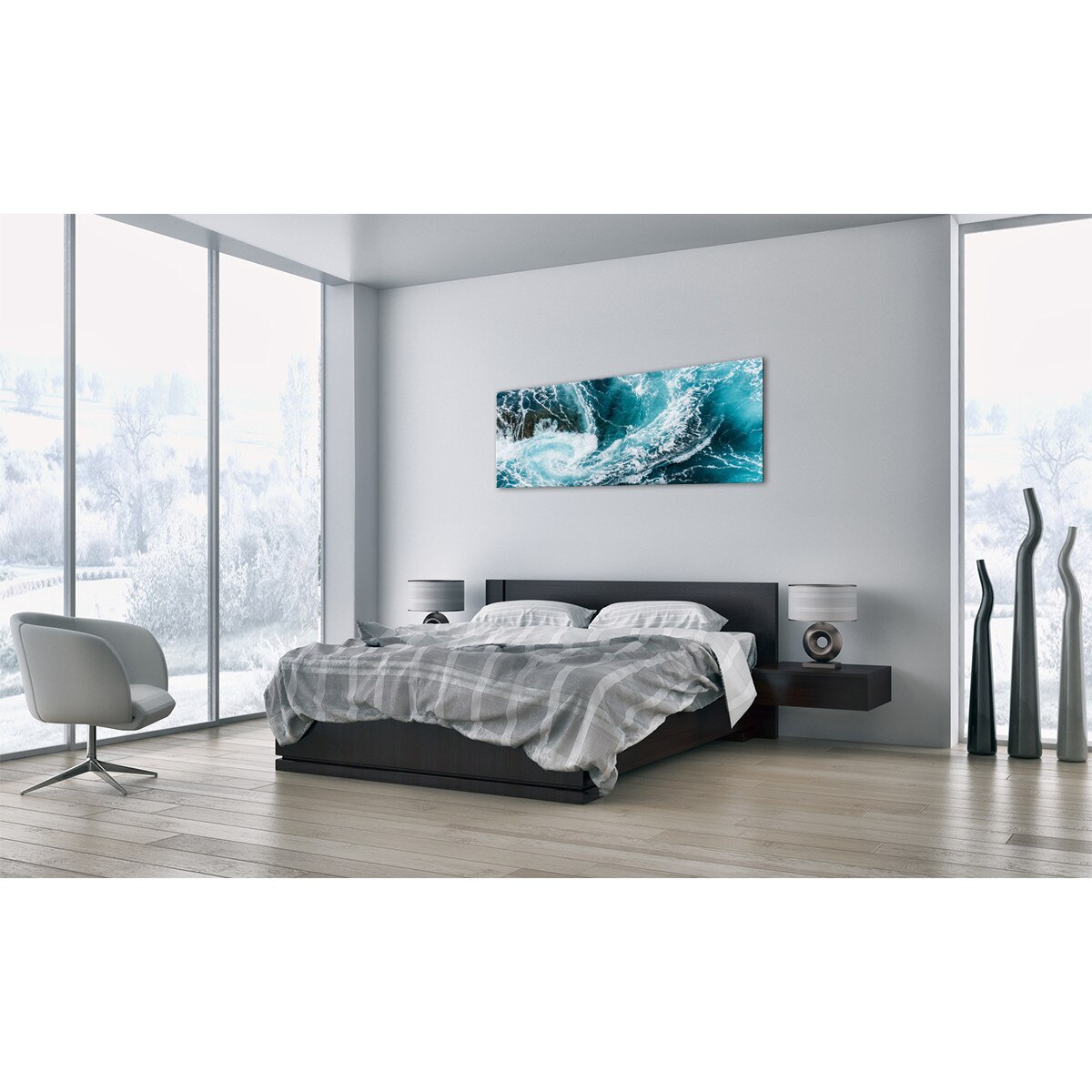 Tablou pe sticla 140x50 cm, Vartej De Mare, GAB140x50-3968 - eMAG.ro