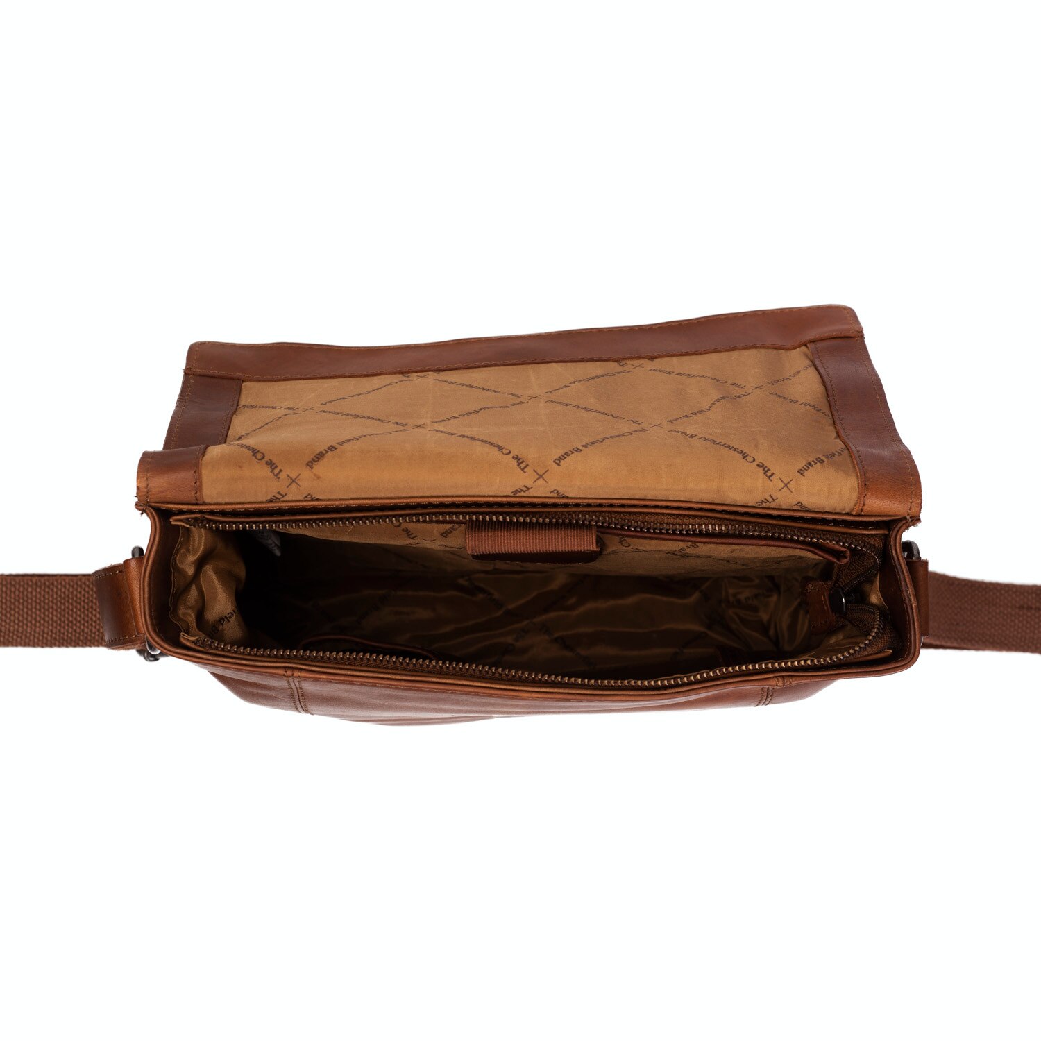 Мъжка чанта за рамо Chesterfield, Bay, естествена кожа, кафяв коняк ...