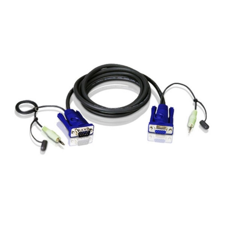 Cablu, ATEN, VGA + mufa audio la VGA + mufa audio, 1,8m - eMAG.ro