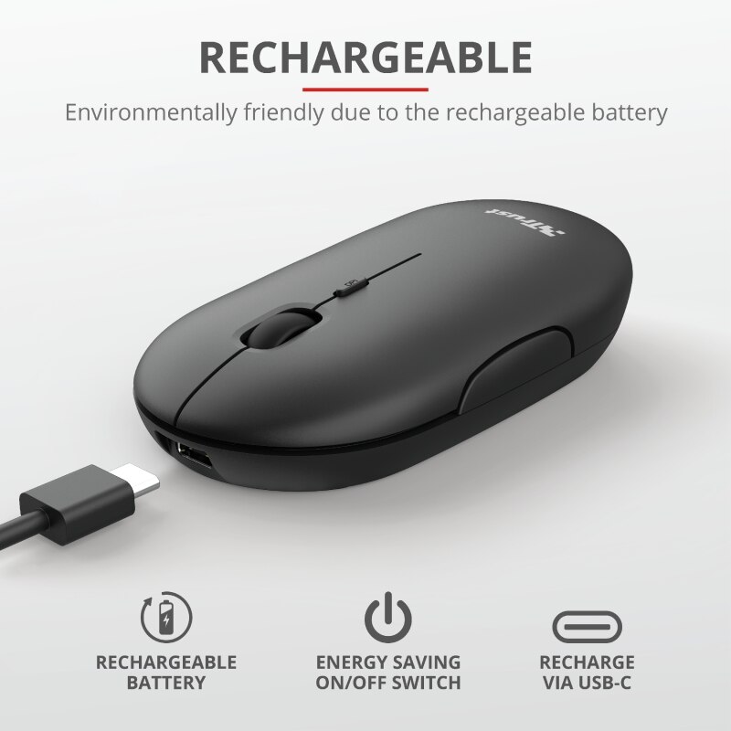 Mouse optic Trust, 4 nivele DPI, Ultra subtire, Negru - eMAG.ro