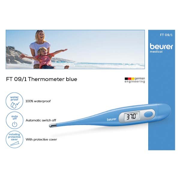 Termometru digital Beurer, Afisaj mare, Semnal sonor, Impermeabil ...