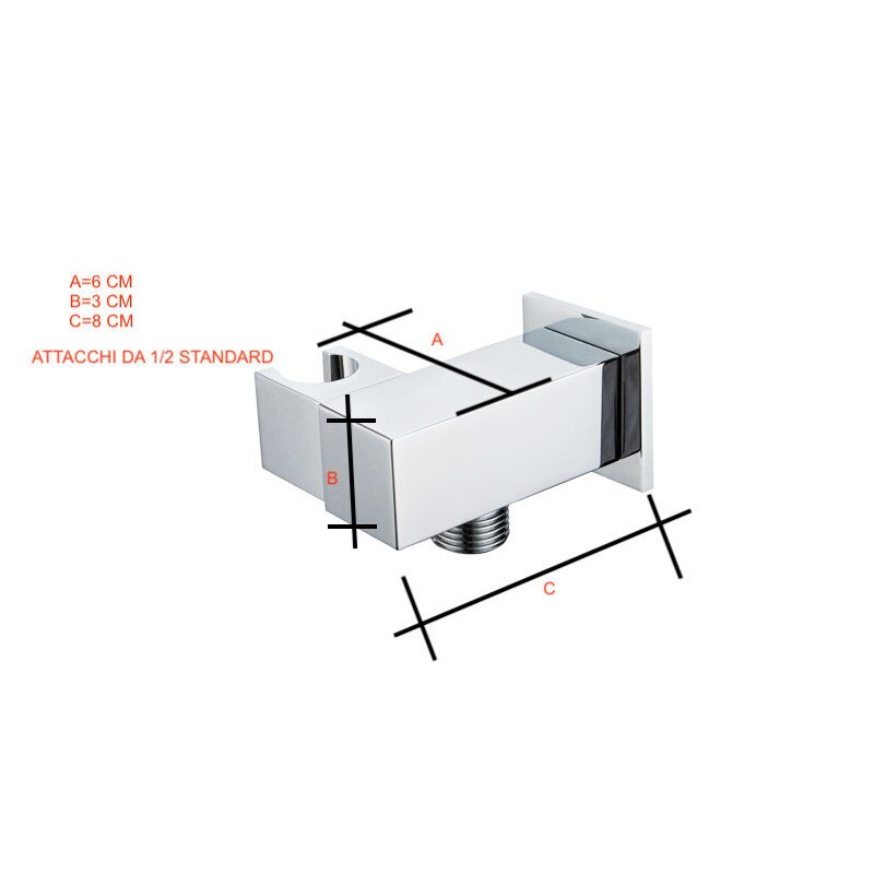 Suport directional pentru para dus, Patrat, Argintiu - eMAG.ro