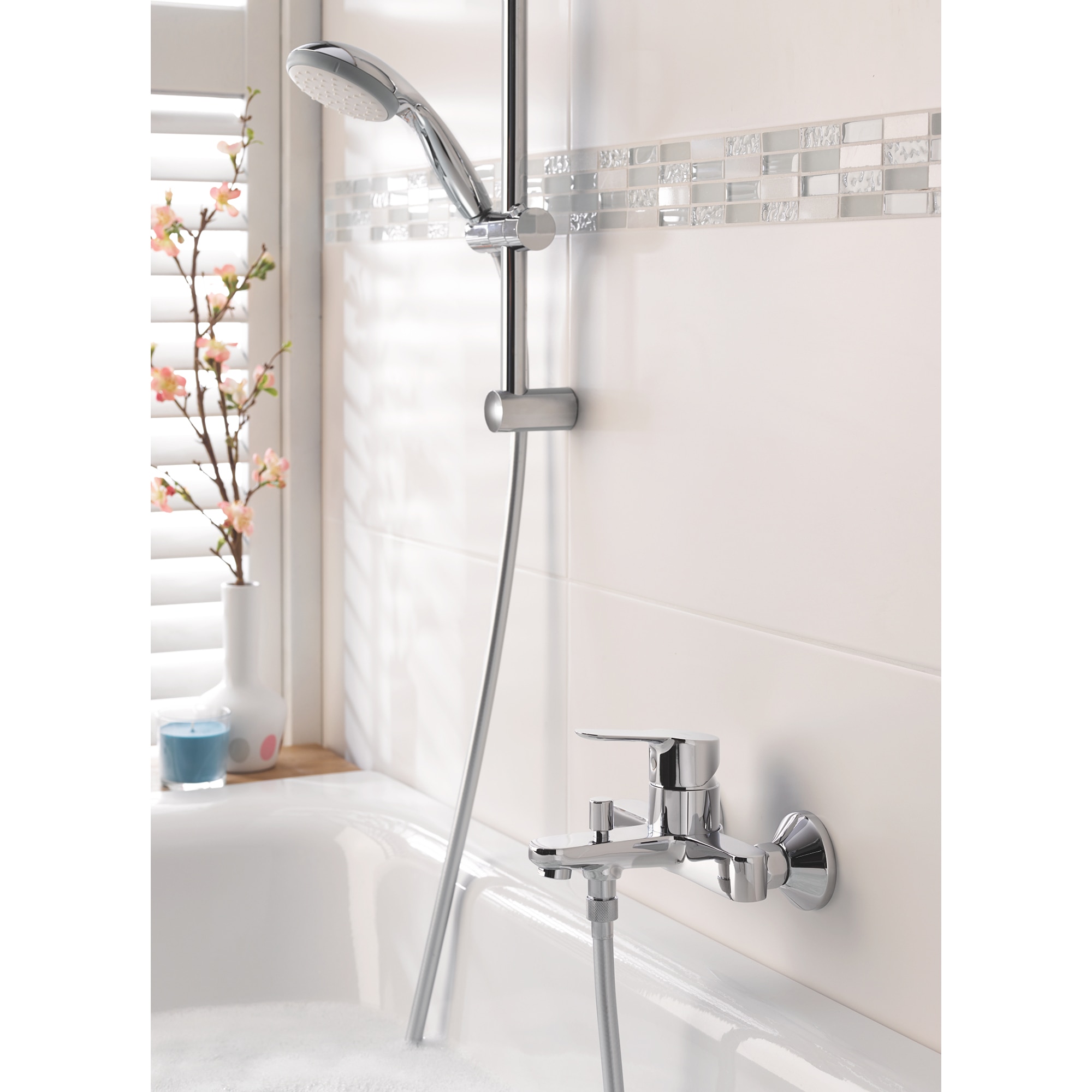 Set de dus Grohe Vitalio Go, bara 60 cm, furtun 1.7m, para 1 jet Rain ...