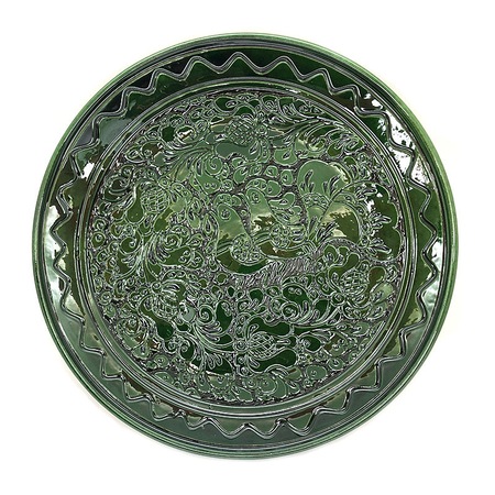 Farfurie din ceramica de Corund, verde, model 6283, Ø 240 mm - eMAG.ro
