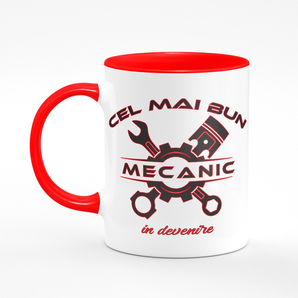Cana personalizata - Cel mai bun mecanic, 330 Ml - eMAG.ro