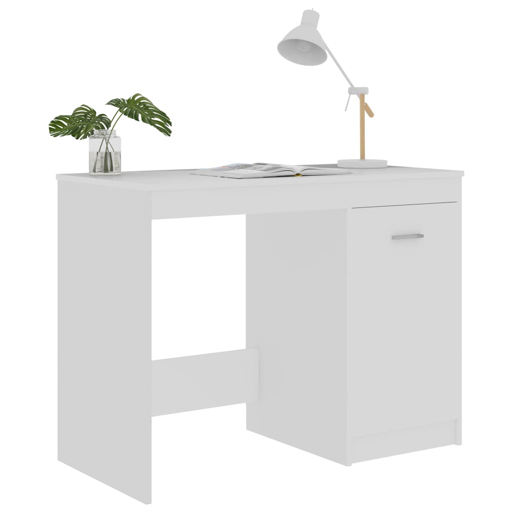 Birou elegant, alb, 100 x 50 x 76 cm, PAL, desgin modern - eMAG.ro