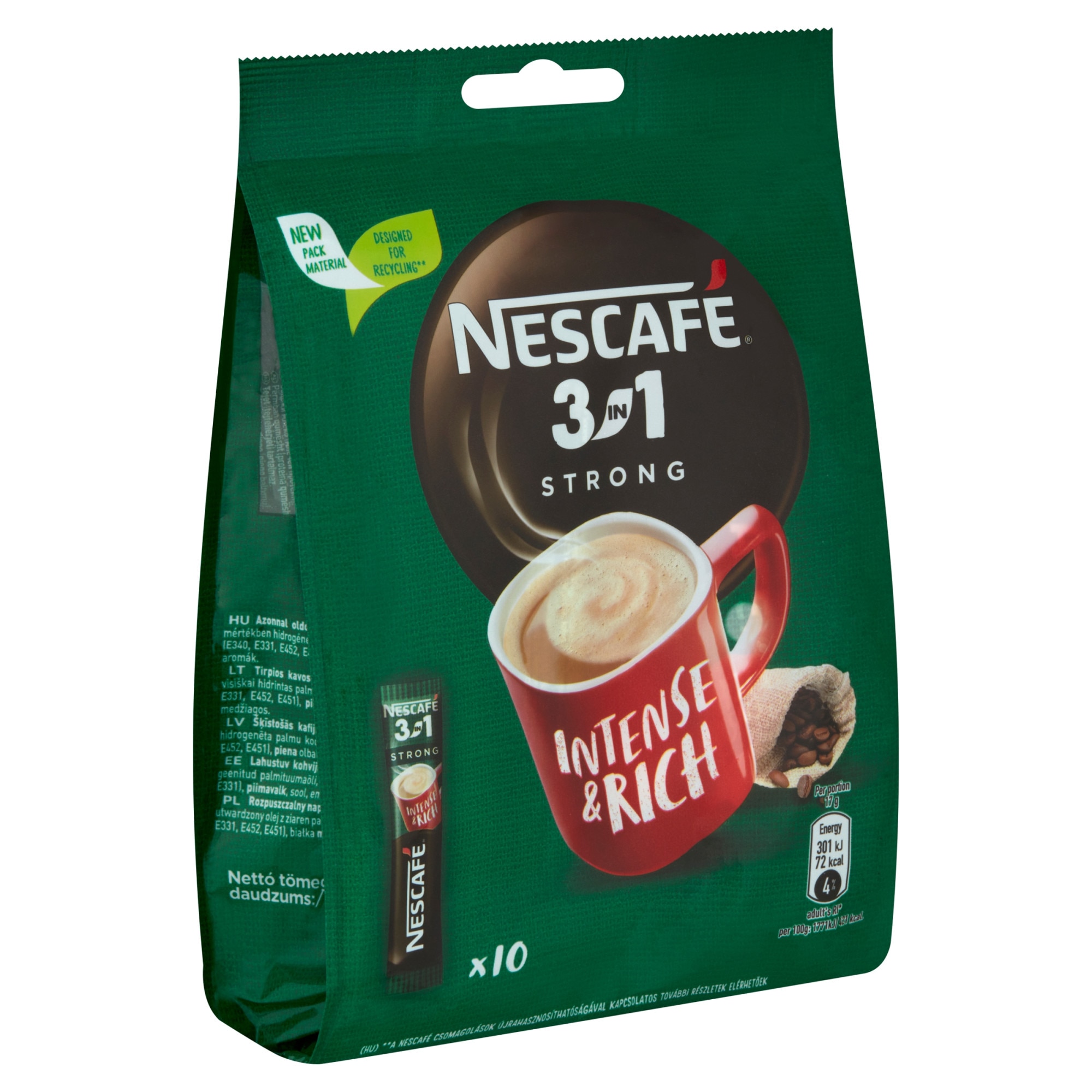 Nescafé 3in1 Strong instant kávé, 10x17g - eMAG.hu
