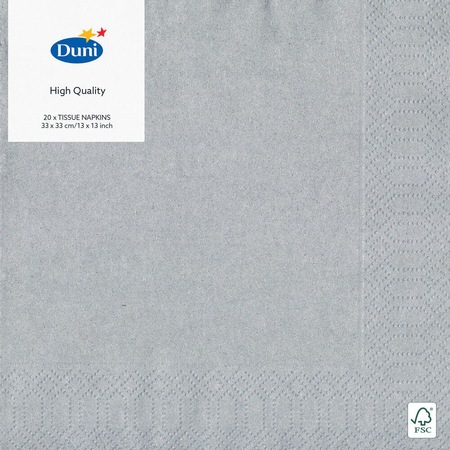 Салфетки Duni Silver, 20 бр./опаковка, 33x33 см, 3 слоя - eMAG.bg