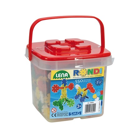 Set de construit pentru copii, Lena, Tip discuri, 550 piese, Multicolor ...