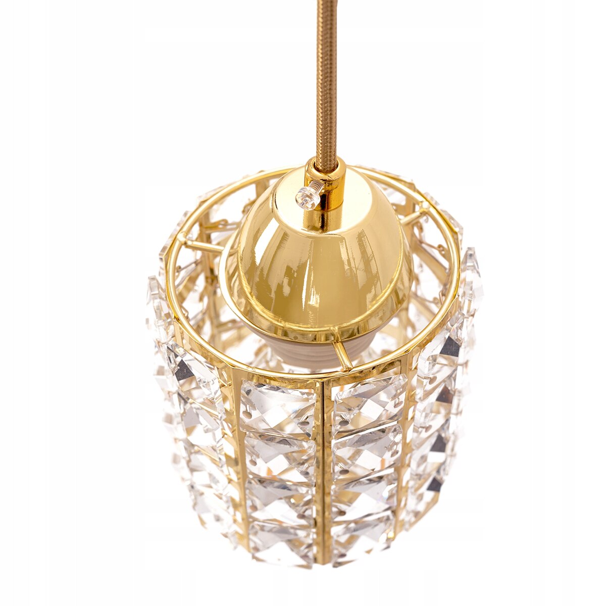Lustra EGO Crystal Squares Gold Round Metal, 3 socluri, E27, Auriu ...