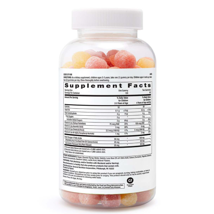 GNC Milestones Kids DHA acizi grasi omega 3, copii 2-12 ani, cu aroma ...