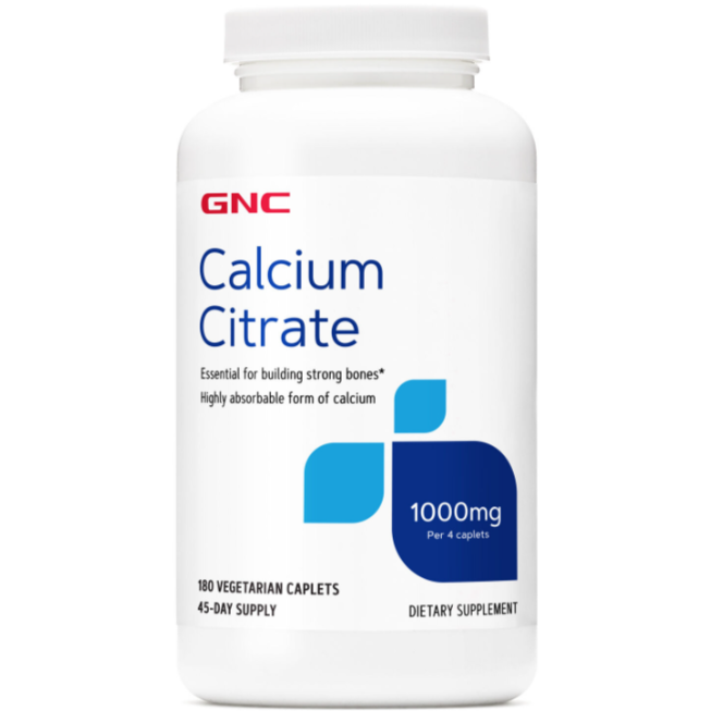 GNC Citrat de Calciu 1000 mg, 180 Caplete Vegetale - eMAG.ro