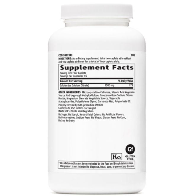 GNC Citrat de Calciu 1000 mg, 180 Caplete Vegetale - eMAG.ro