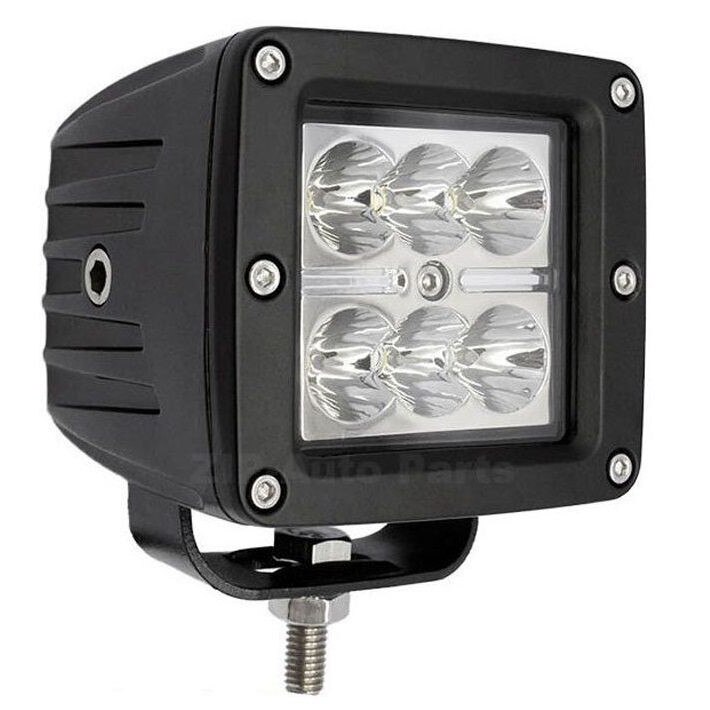 Proiector LED Auto Offroad 18W/12V-24V, Patrat, 1320 Lumeni, Flood Beam ...