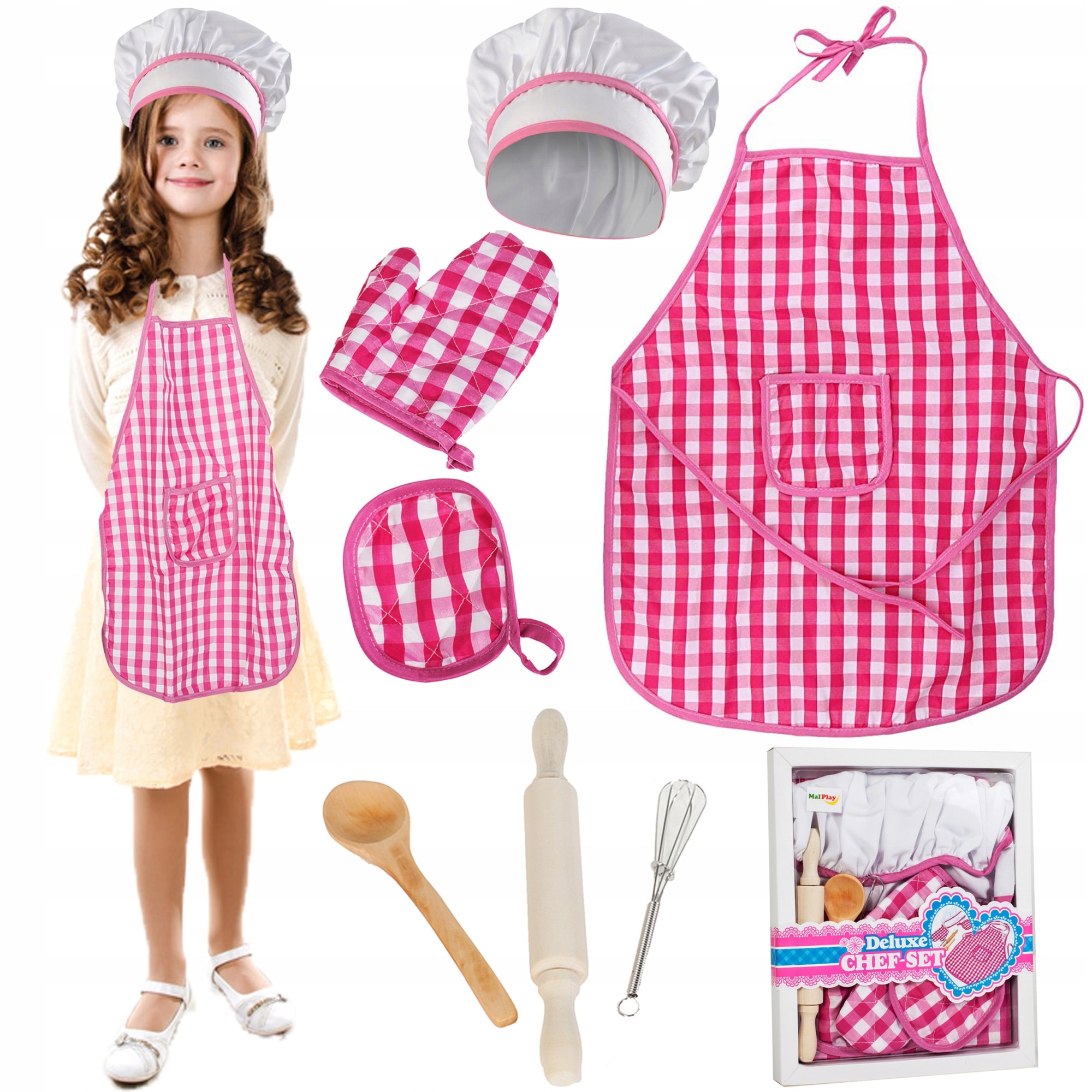 Set Sort si Boneta de Bucatar pentru Copii, KinderVibe, Include ...