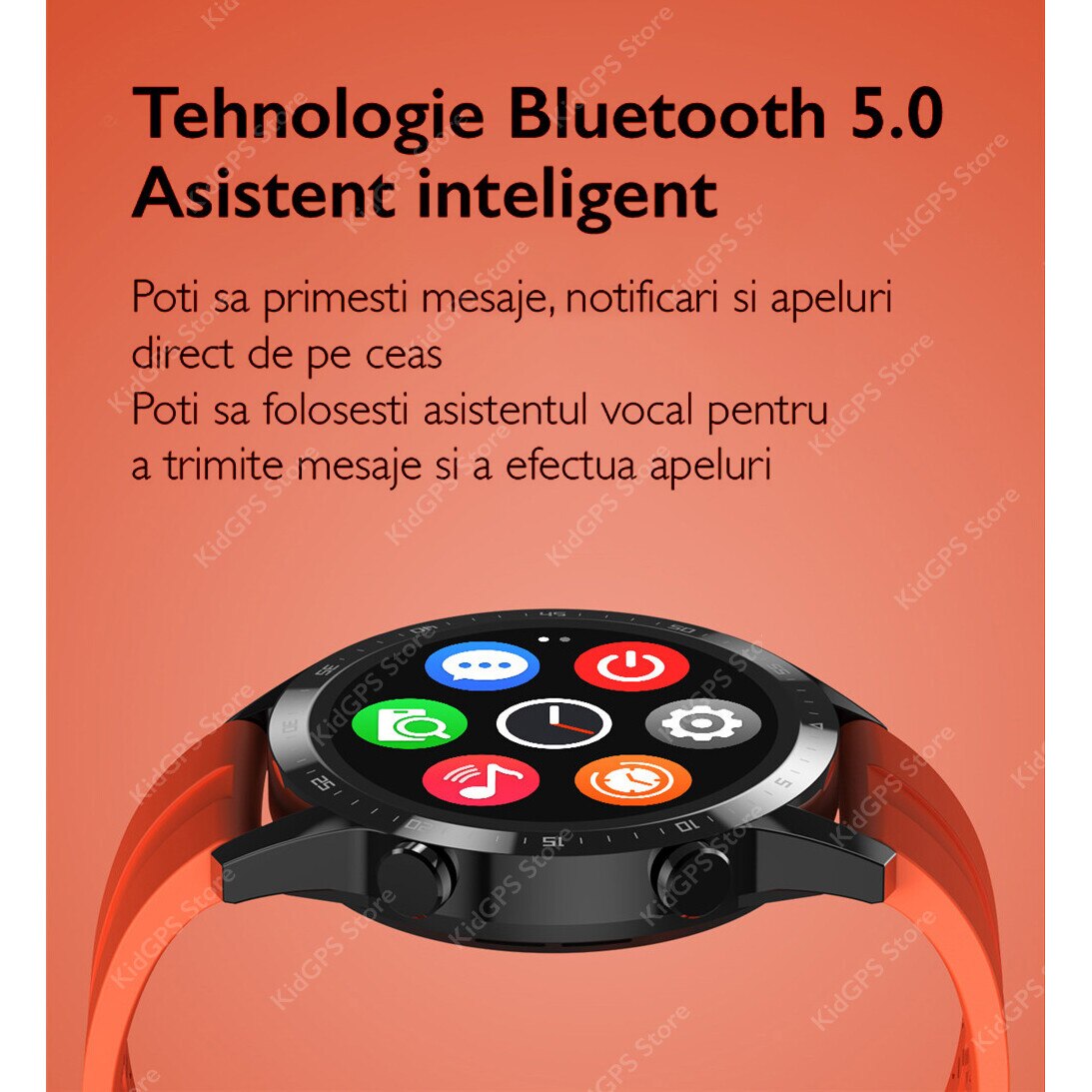 Ceas smartwatch TechONE™ T30, 1.3 inch HD, multi sport, apel bluetooth ...