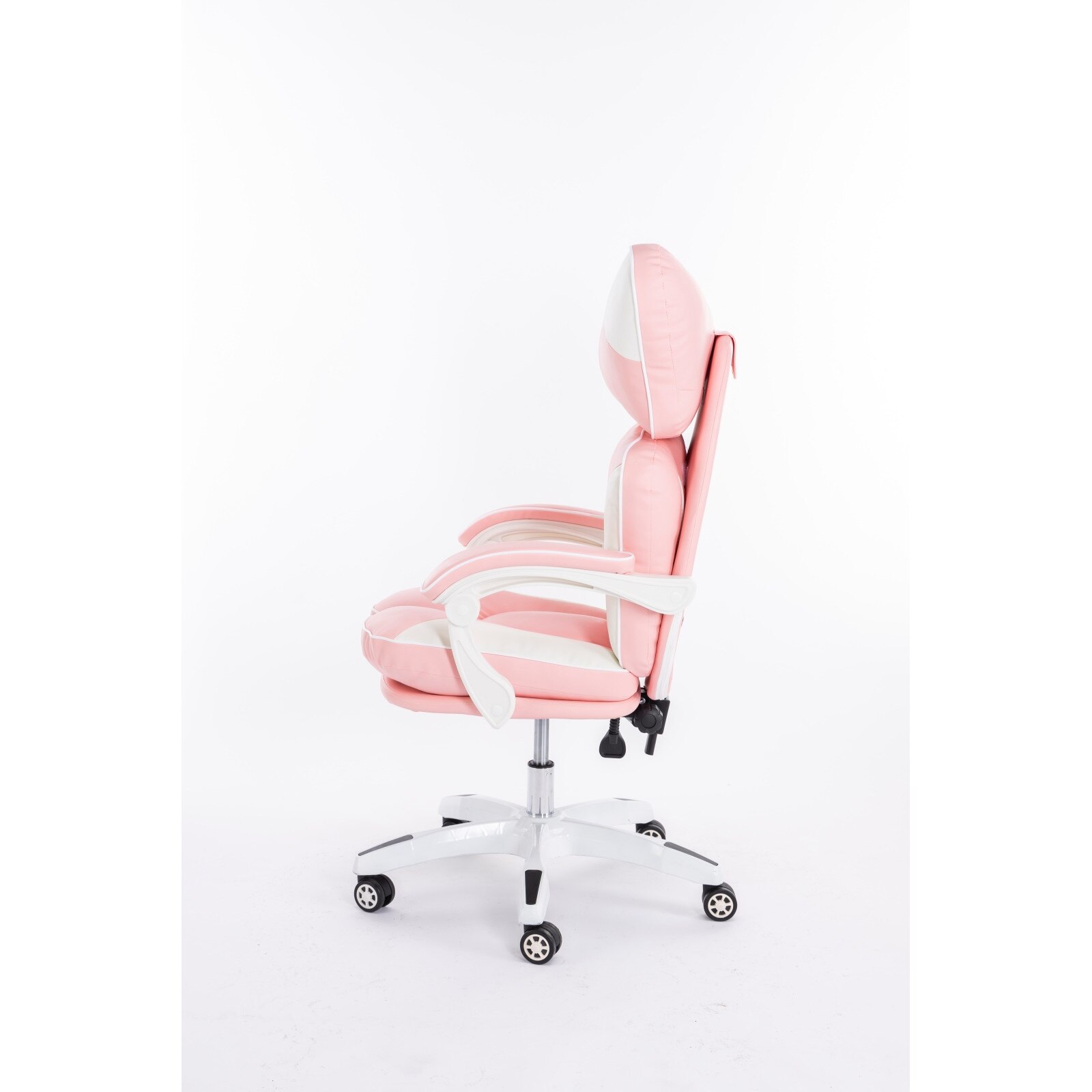 Scaun gaming, buretare generoasa, piele ecologica, Roz/Alb - eMAG.ro