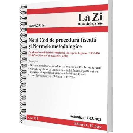 Noul cod de procedura fiscala si normele metodologice act. 9.03.2021 - eMAG.ro