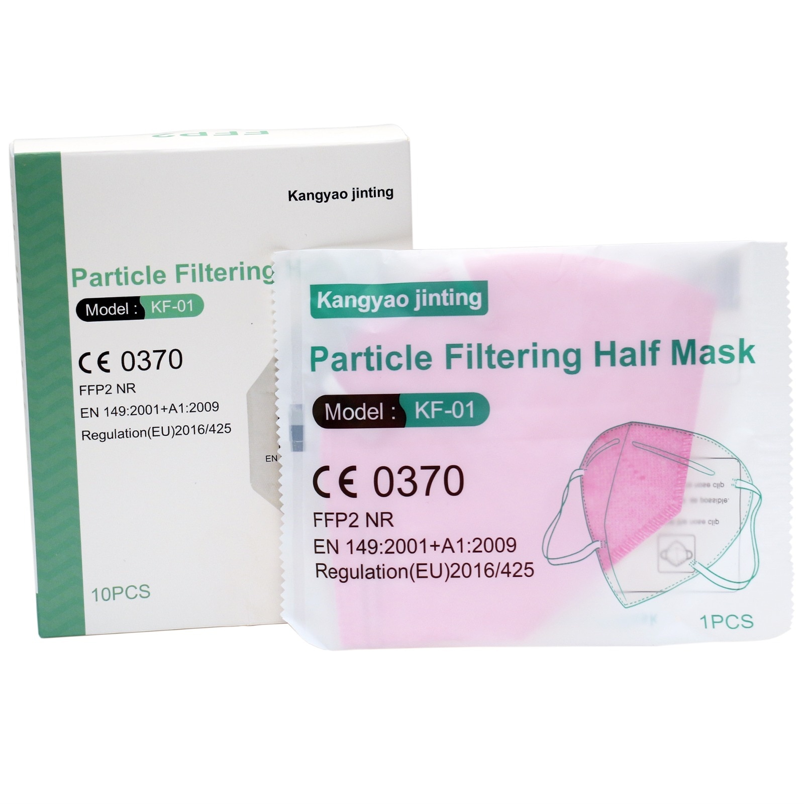 Masca FFP2, 5 straturi, BFE>95%, roz inchis, 1 bucata, certificare CE ...