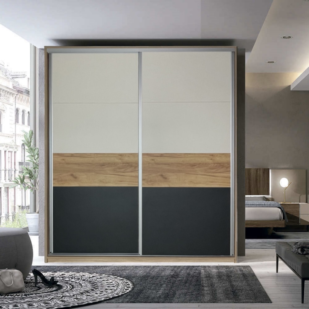 Dressing cu usi culisante, Stejar Urban/Stejar Gold /Grafit, H240 x ...