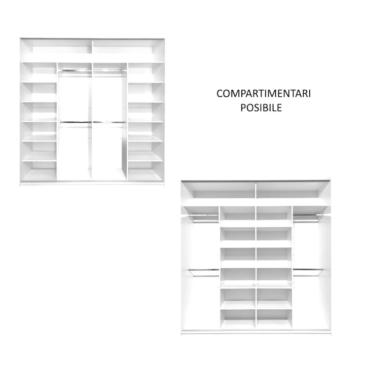 Dressing cu usi culisante, Stejar Urban/ Usi Albe, H240 x L240 cm PAL ...