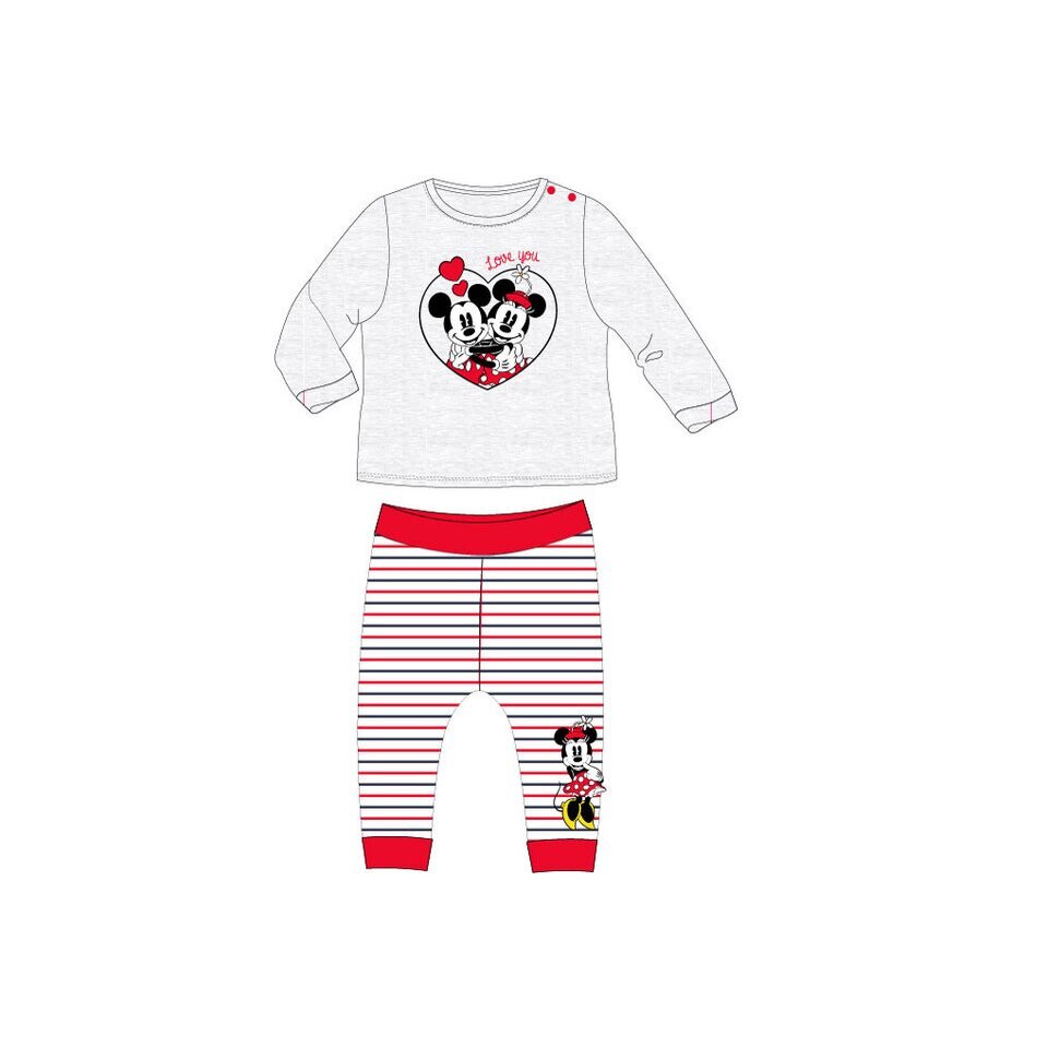 Compleu bebe, Minnie love Mickey, gri - eMAG.ro