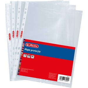 Folie de protectie Herlitz 40 microni, A4, transparent, 100 bucati/set - eMAG.ro