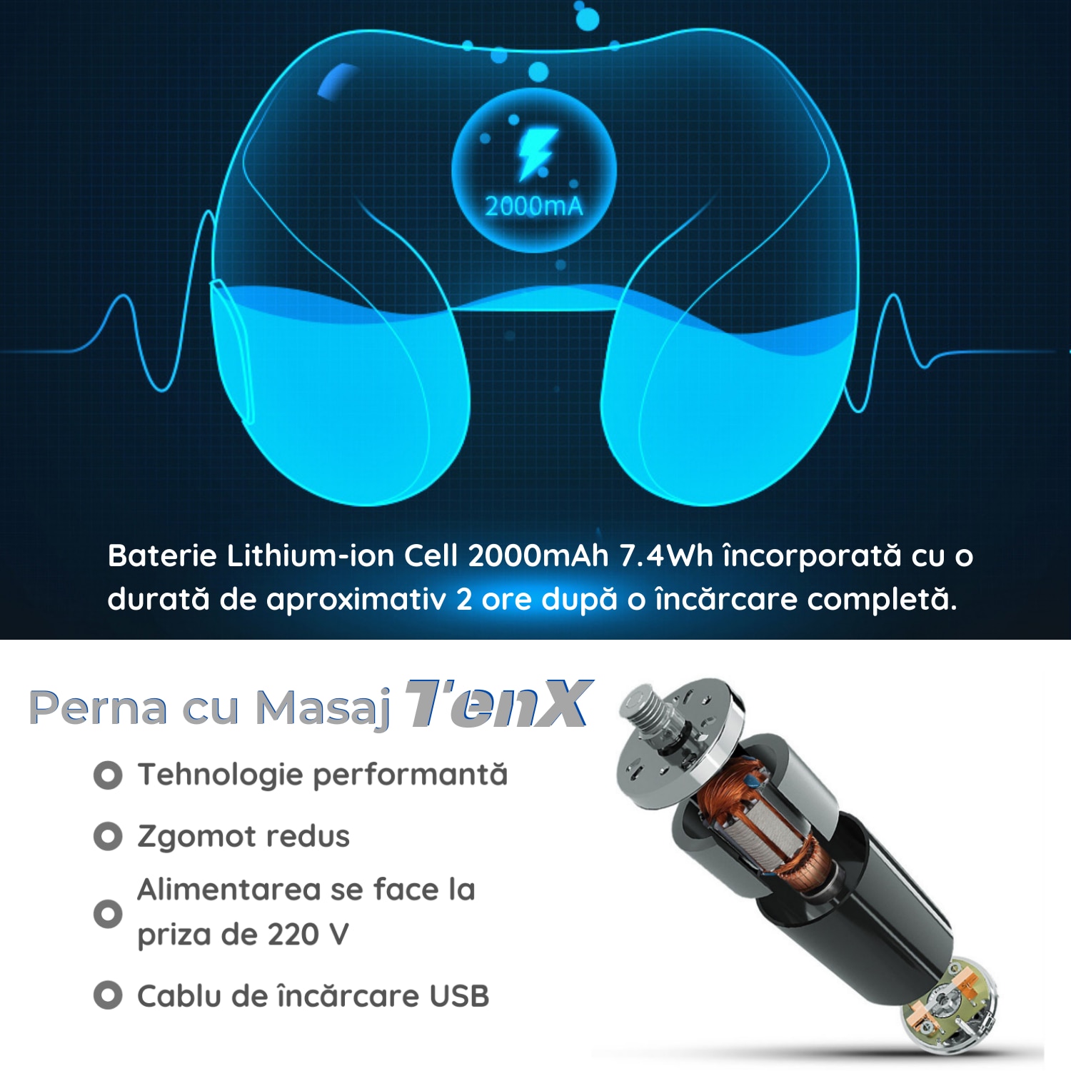 TenX Електрическа масажна възглавница за врата с 4 мотора Крем от ...