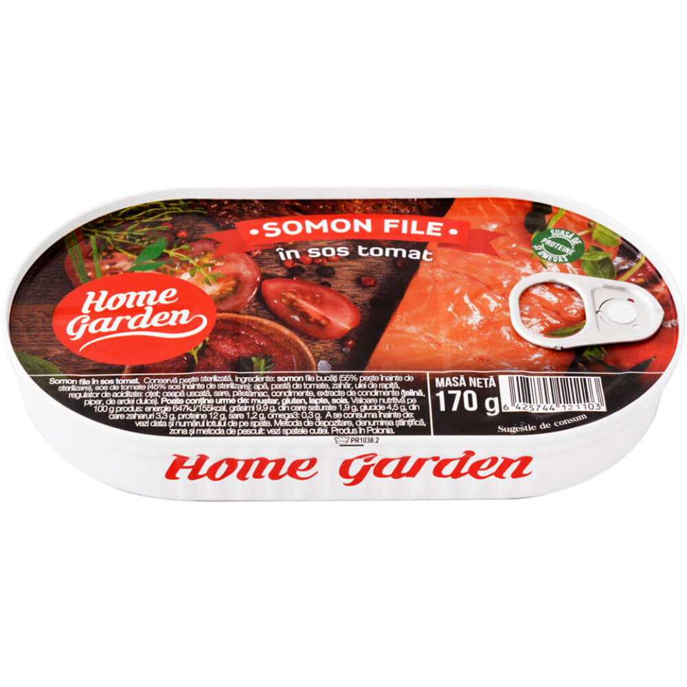 Somon File in Sos Tomat, Home Garden, 170 g - eMAG.ro