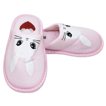 Papuci de casa, iepuras stralucitor, roz 28 - eMAG.ro