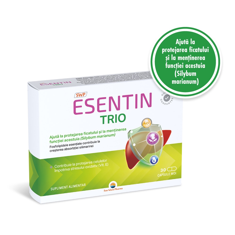 Esentin Trio, Sun Wave Pharma, Fosfolipide esențiale, silimarina pentru ...