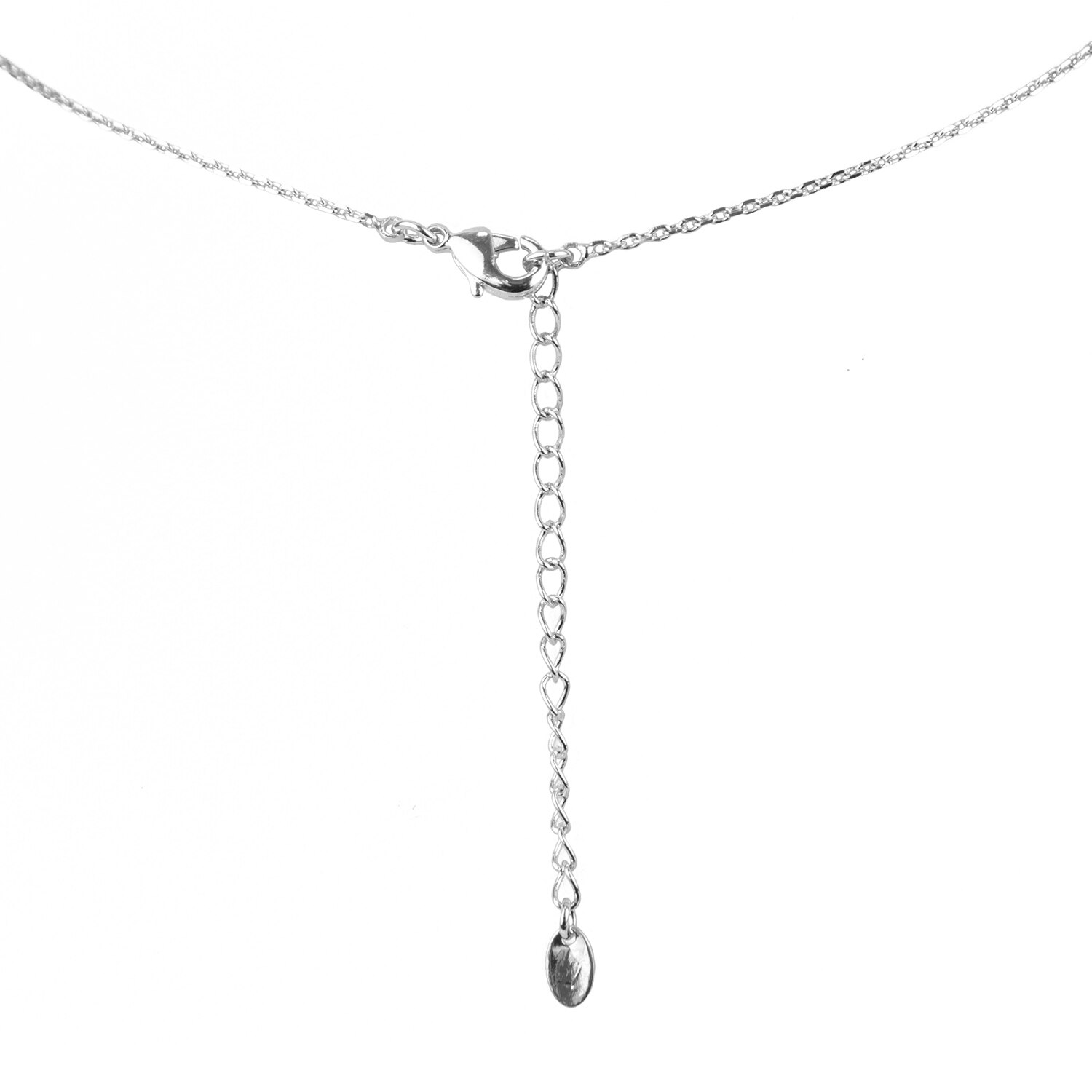 Colier cu cristal Swarovski inima mica, placat cu aur alb, 40 + 5 cm ...