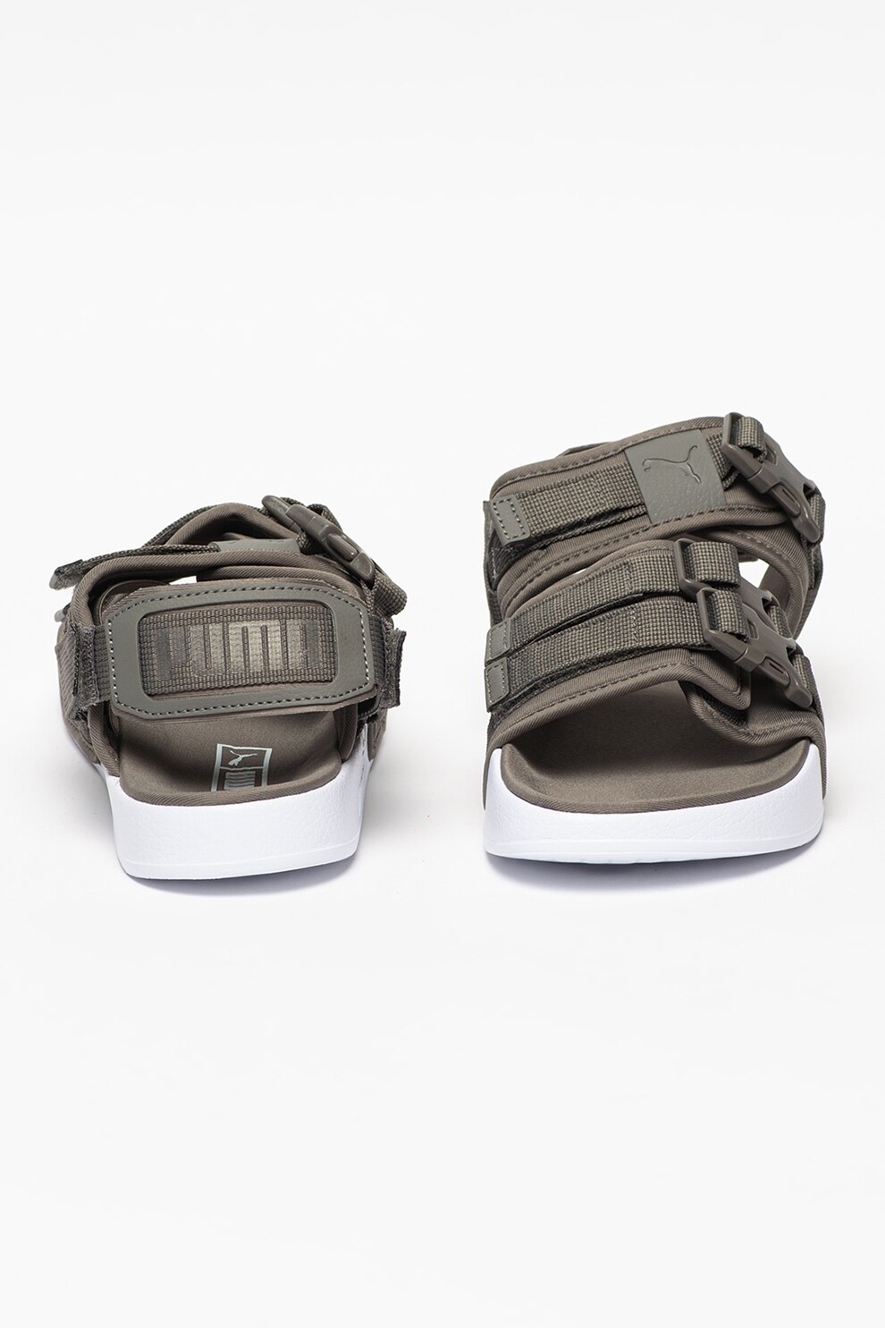 Puma, Sandale unisex cu brant ergonomic Leadcat YLM, Gri cenusa, 3 ...