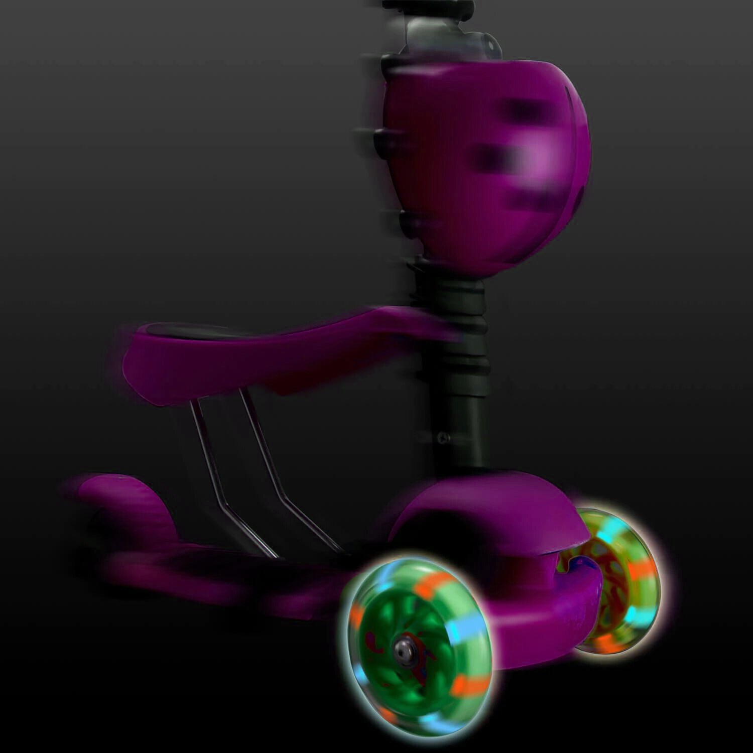 Trotineta reglabila pentru copii, Scooter, Roz, 3 in 1, cu 3 roti ...