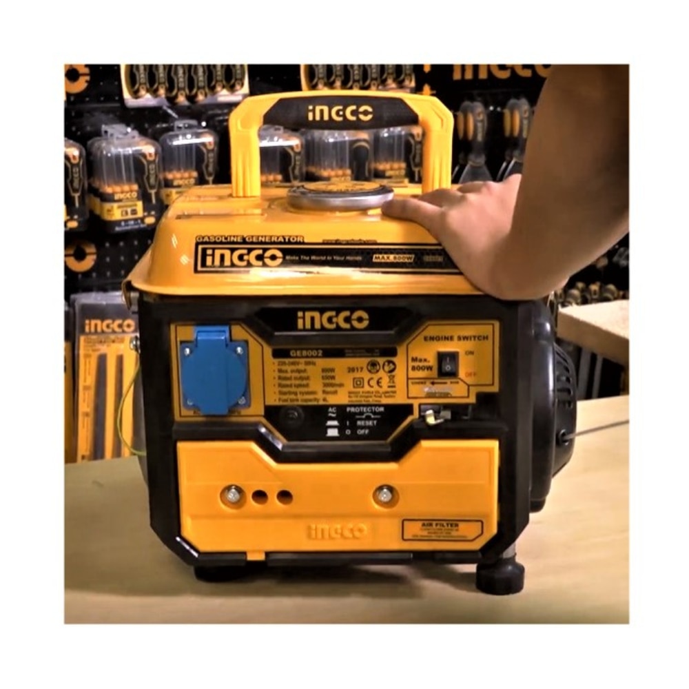 Generator de Curent Ingco GE8002, 63 CC, 800 W, Rezervor Benzina 4L ...